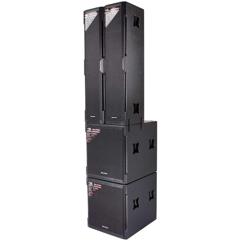 Blastking KXDIITP Active Speaker Tower System 4000 Watts Class-D Bi-Amp ...