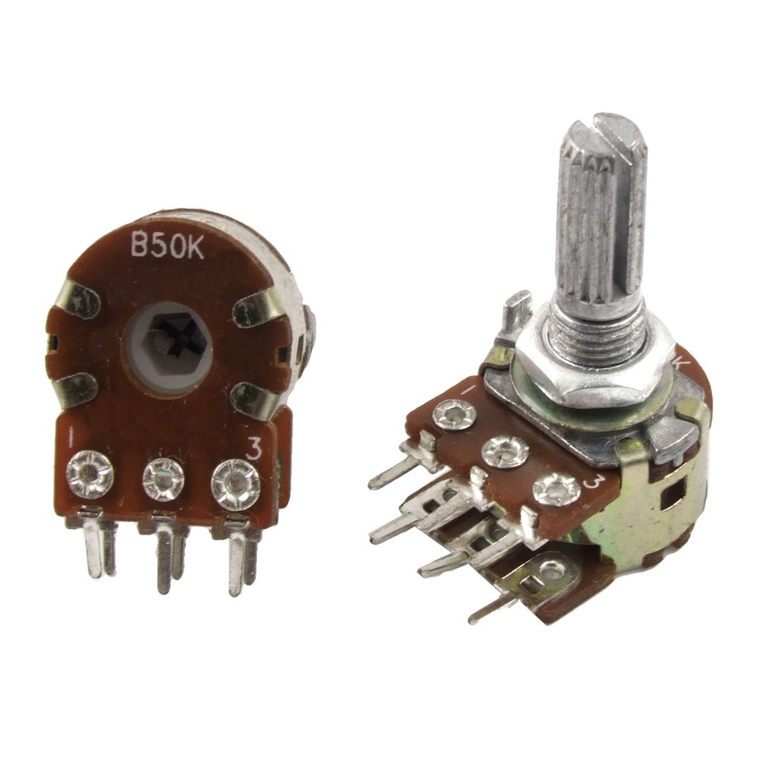 Potentiometer ,16mm & 20mm Dual Unit, 50k Ohm - mayaselectronics.bz