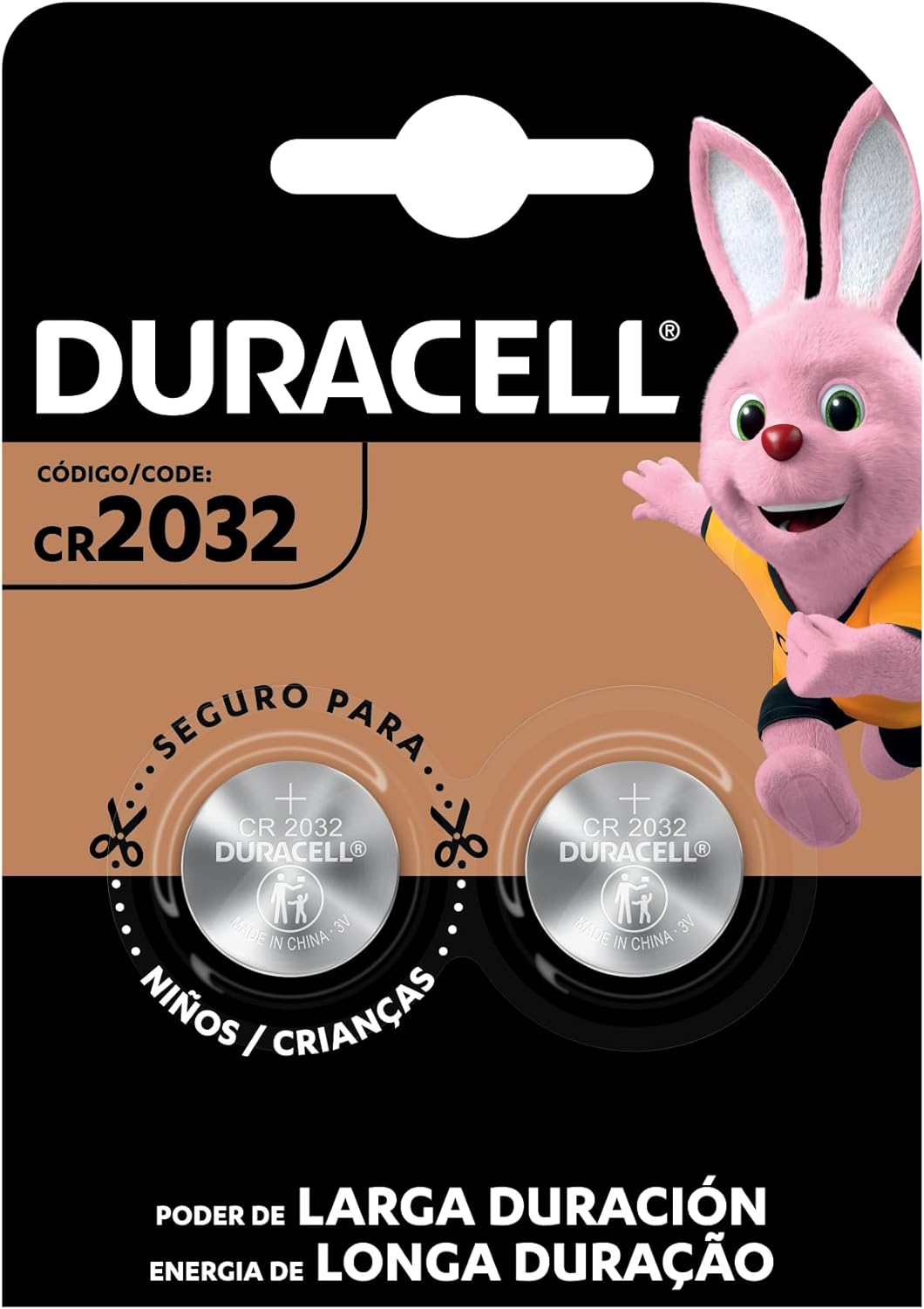 Battery, "Duracell", Button Cell, 2032 (2-pack) - mayaselectronics.bz