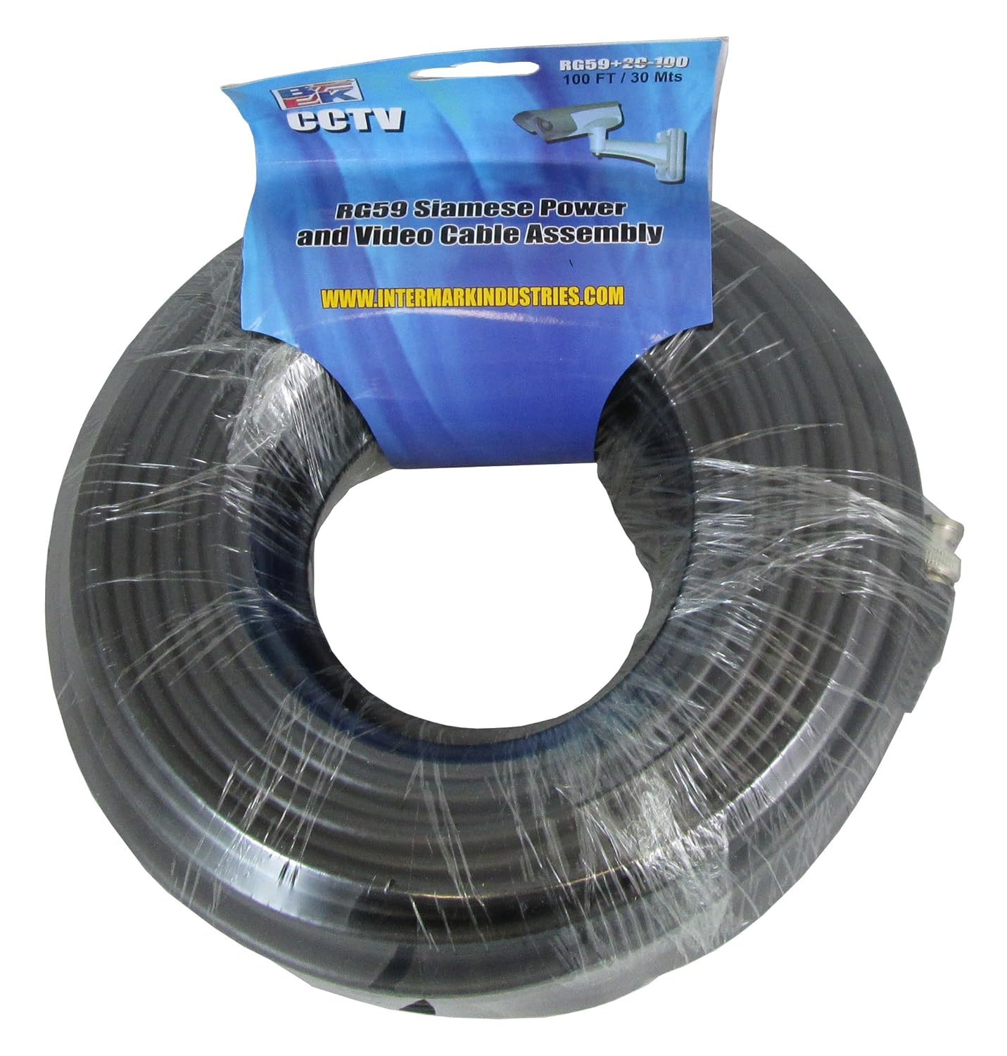 Cable, Siamese, Power + Video, 100ft , Black, BK - mayaselectronics.bz