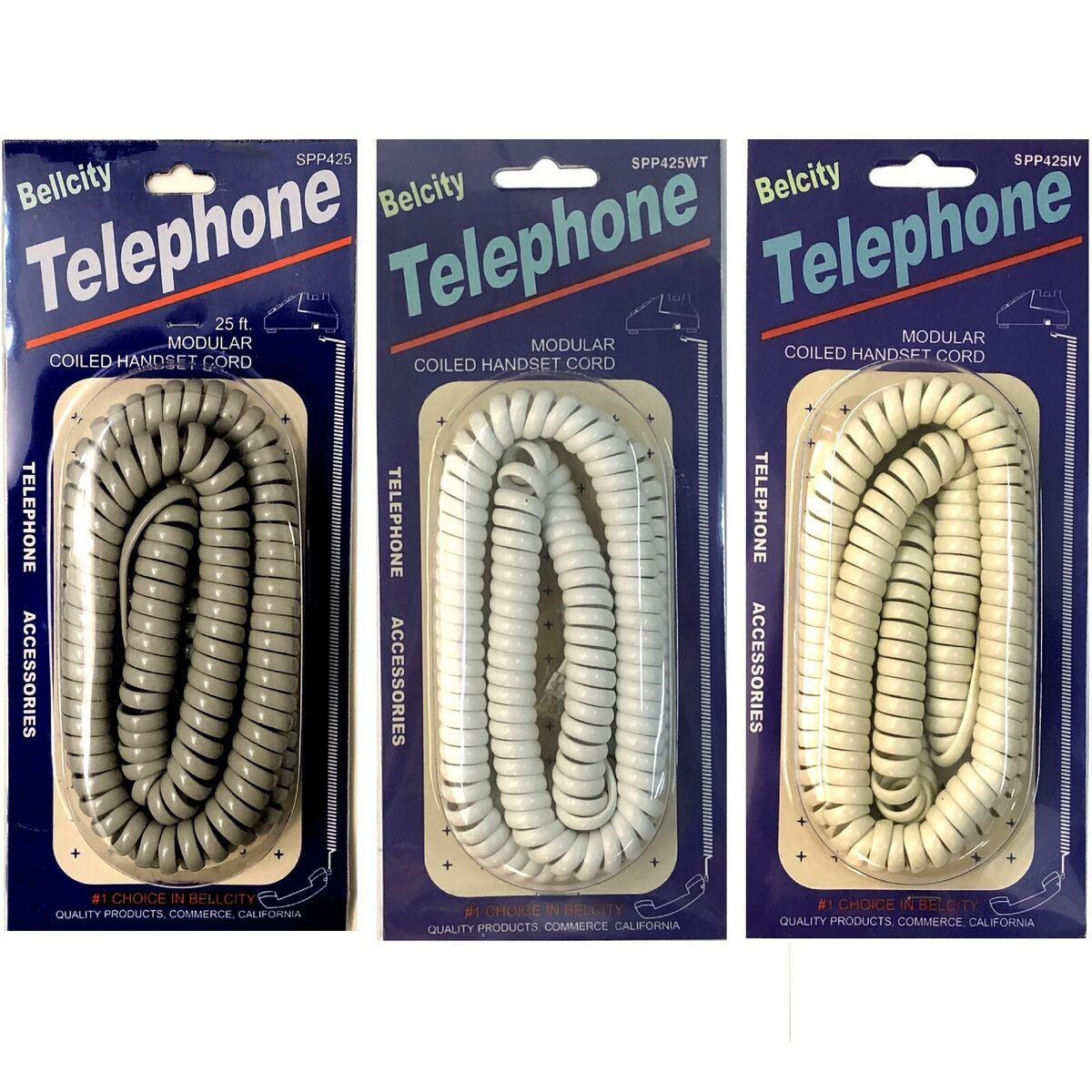 Modular,Coiled Handset Cord, 25ft - mayaselectronics.bz