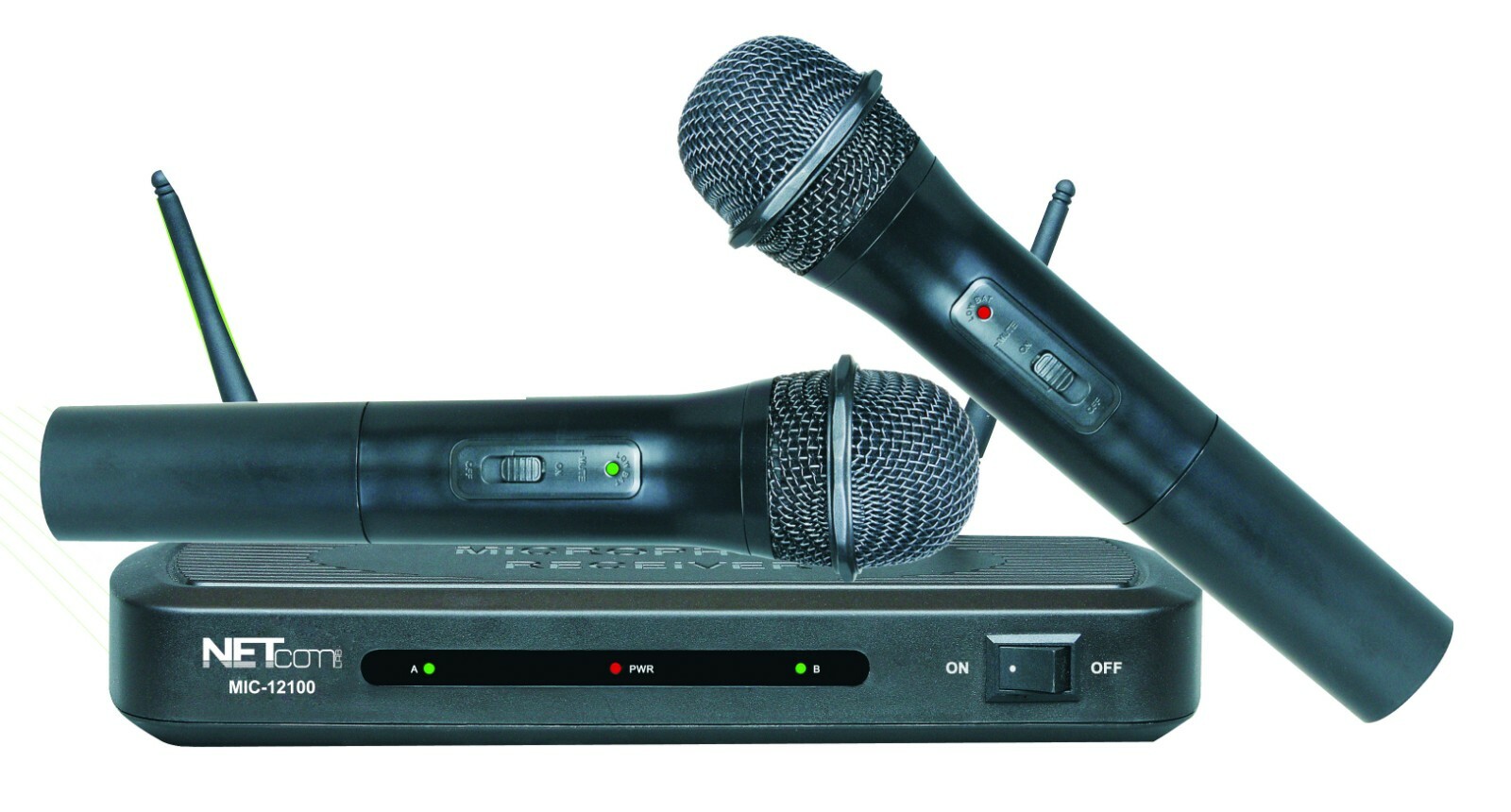 Microphone, Wireless, VHF, Dual Channel, Handheld, NetCom - mayaselectronics.bz