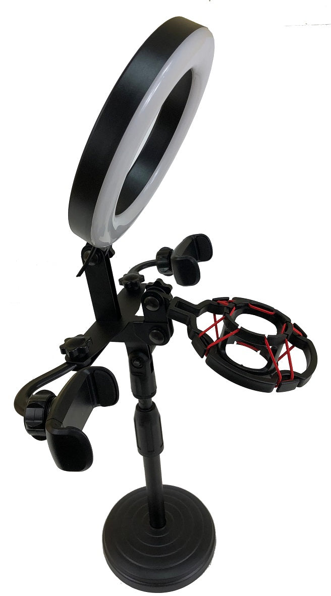 Stand, Desk, Broadcast, Dual Mount, Tablet & Phone Holder, LED Light ...
