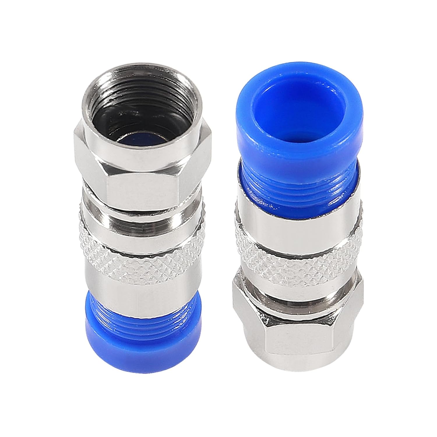 Connector, End, Compression F For RG6, HQ w/ Blue Ring ...