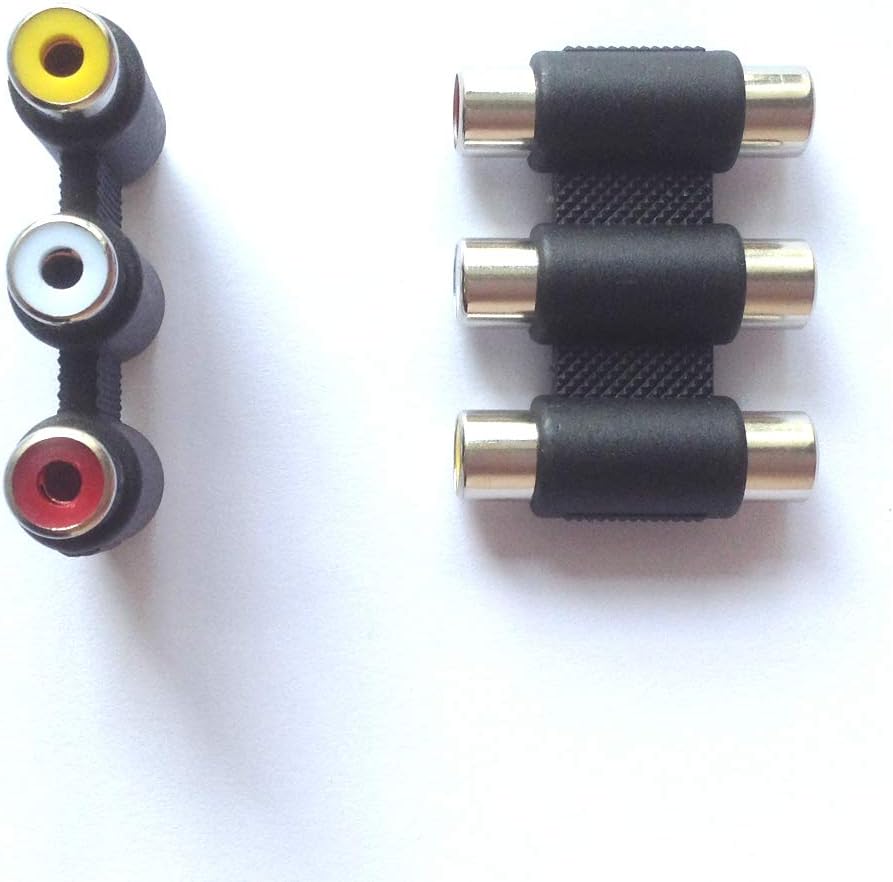 Connector, Coupler, 3 RCA Jack to 3 RCA Jack, Audio/ Video ...