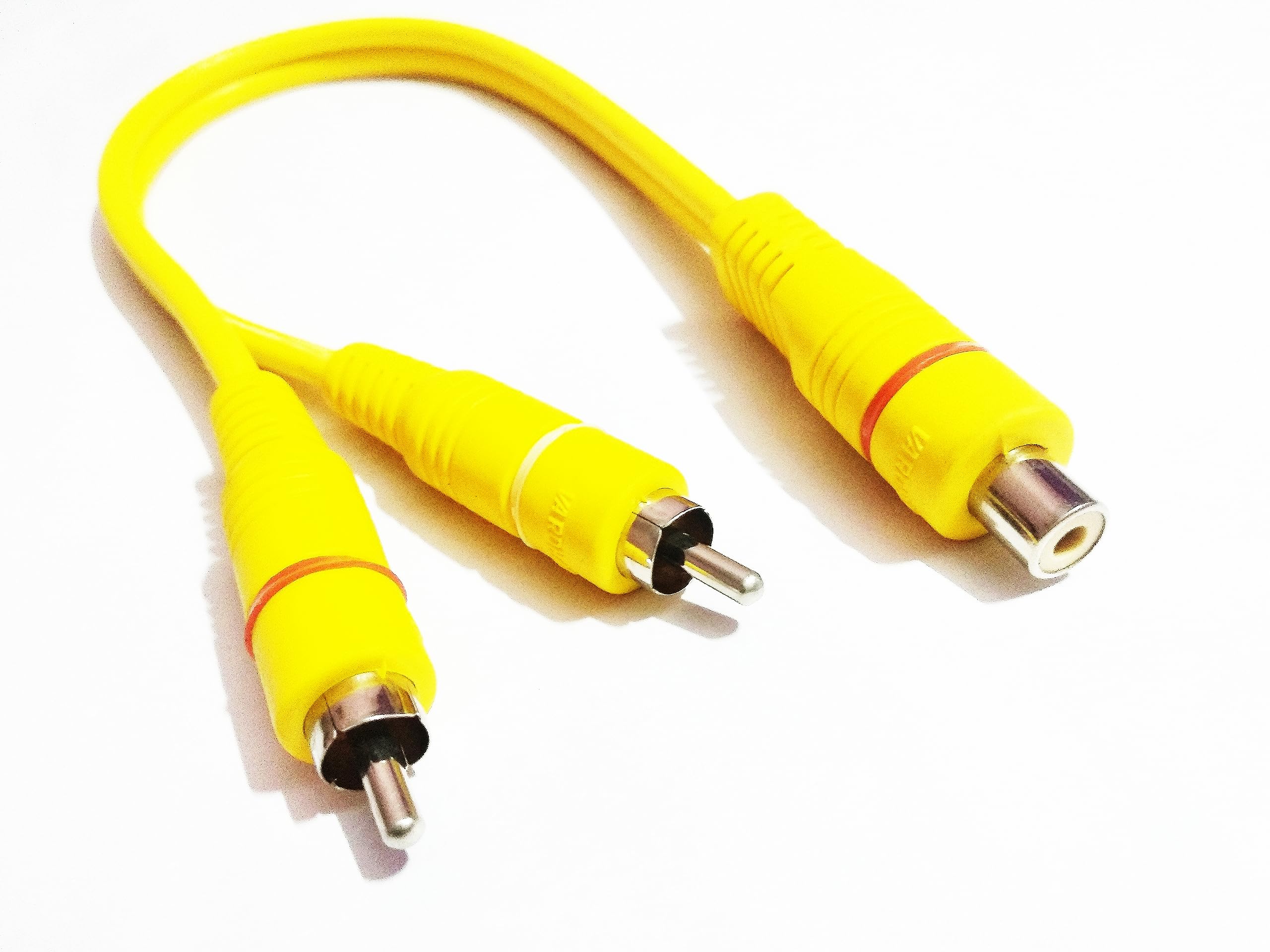 RCA 1 Female to 2 Male RCA Y Splitter Adapter - mayaselectronics.bz