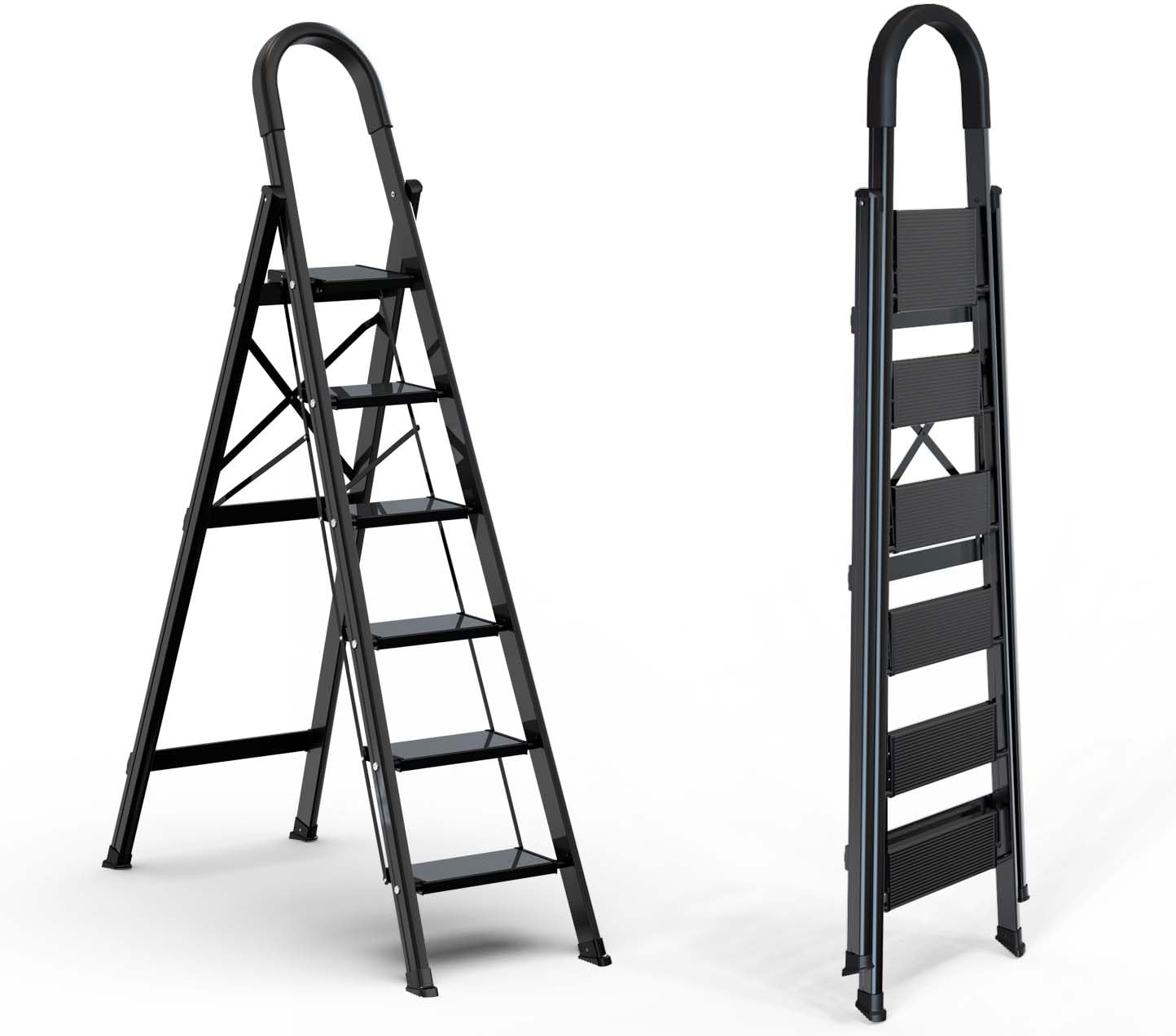 Ladder, Aluminum, Lightweight, 6 Step, Folding - mayaselectronics.bz