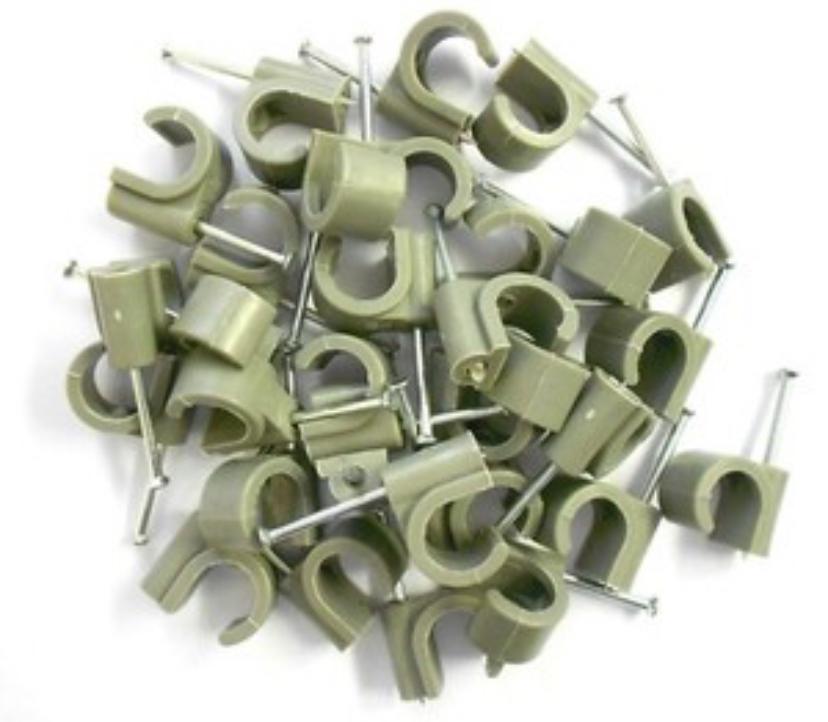 Cable Clips, Circle Nail, 5 mm, 70 pc - mayaselectronics.bz